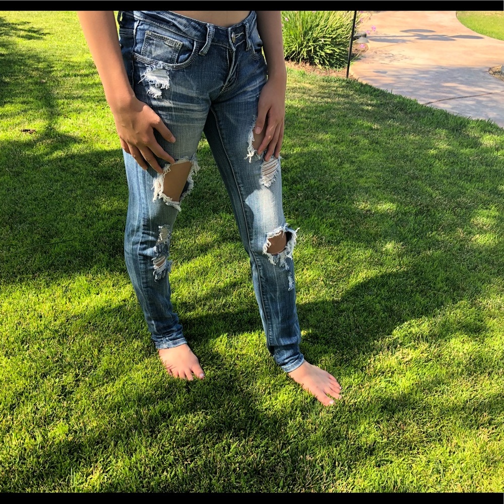 Machine Ripped Jeans - Gem